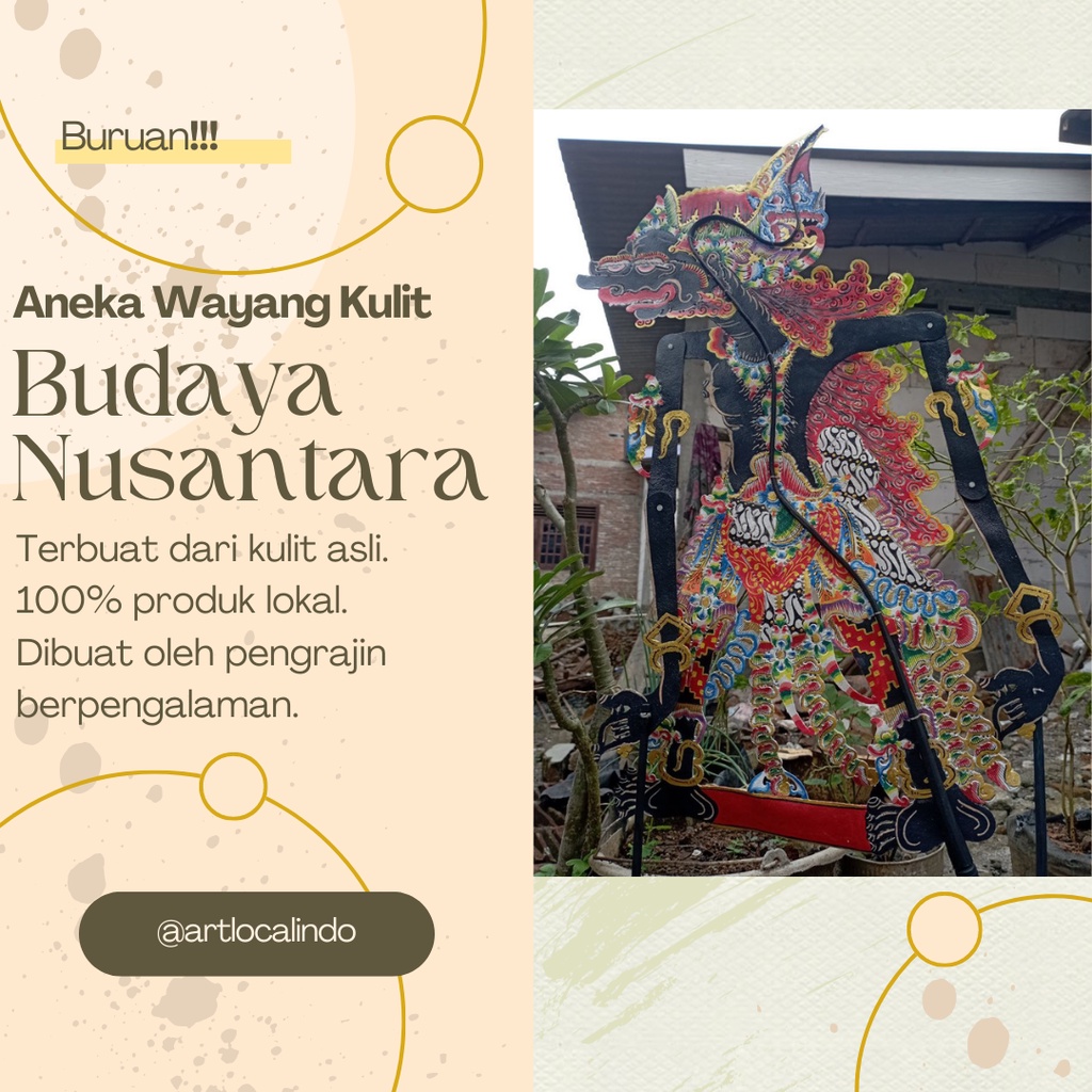 Jual Wayang Kulit Asli Patih Sabrang Cat Hitam | Shopee Indonesia