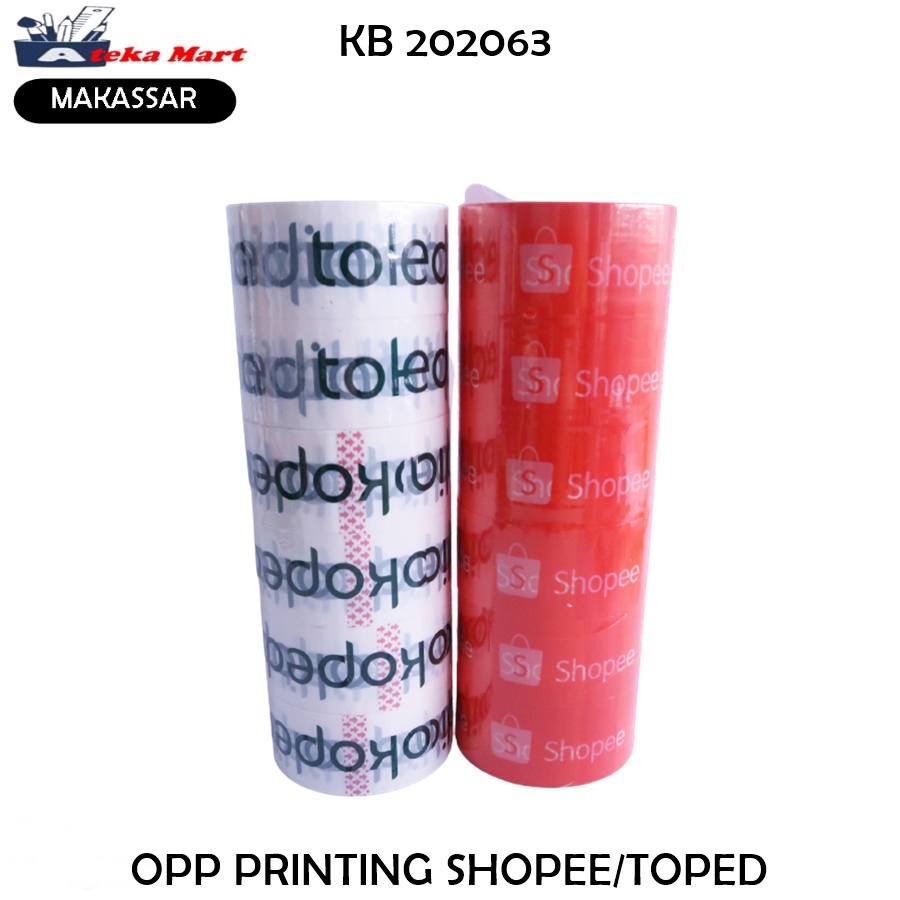 Jual [SLOP/6ROLL] PLAKBAN / OPP SHOPEE/ISOLASI/OPP PRINTING TAPE ...