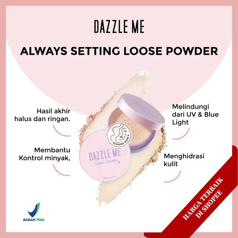 Jual DAZZLE ME Always Setting Loose Powder | Super Soft Smooth Bedak ...