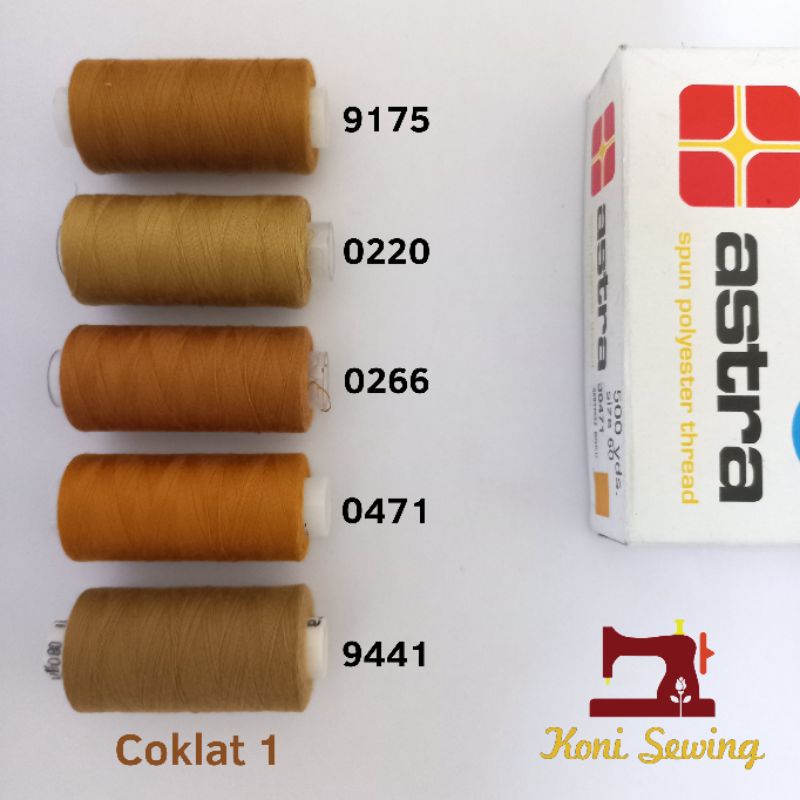 Jual Benang Jahit Astra 500 yards original ~ Coklat & Krem | Shopee ...
