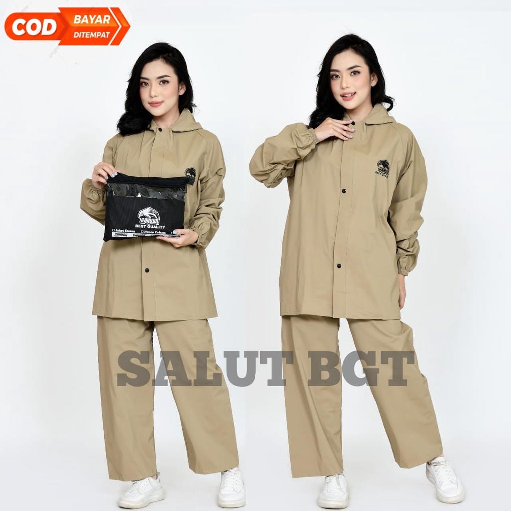 Jual Jas Hujan Wanita pria Setelan Baju dan Celana Dewasa BY GARUDA Tebal Lentur Anti Rembes ...