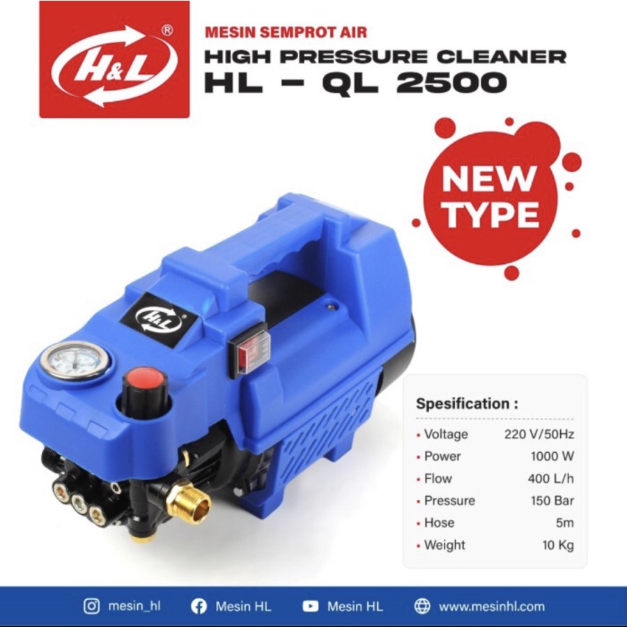 Jual POMPA JET CLEANER HL QL 2500 QL2500 150 BAR MESIN STEAM CUCI MOBIL ...