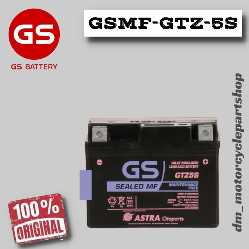 Jual Aki kering GS BATTERY Tipe gsmf-gtz-5s for all motor matic/bebek ...