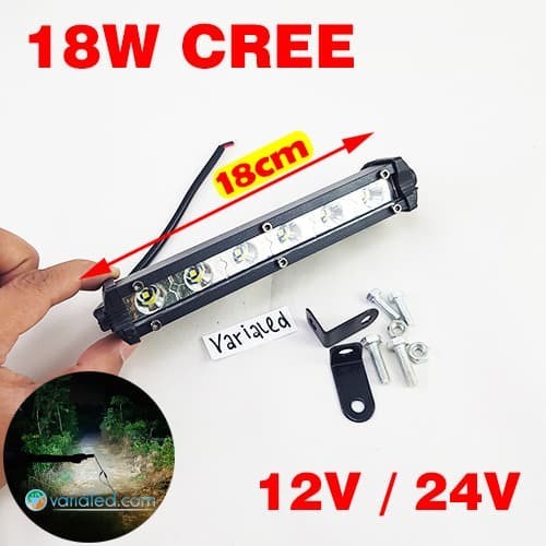 Jual LED BAR Mini 18W CREE Single Row Pipih 12V 24V Offroad DRL Lampu ...
