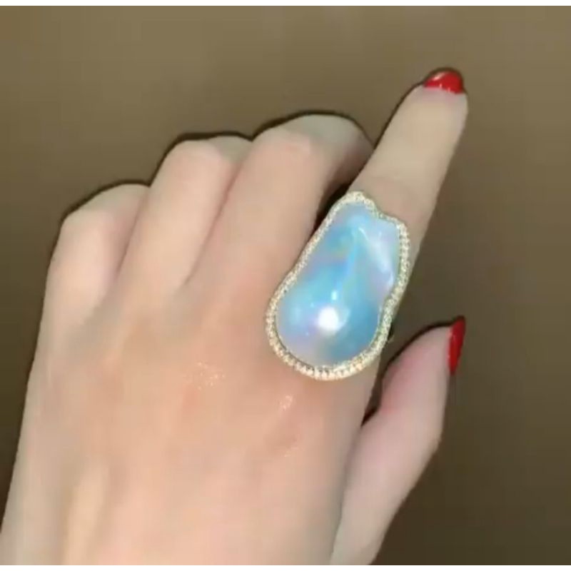 Jual natural [MUTIARA BAROQUE GRADE A WITH RING SILVER GOLD 925] emban ...