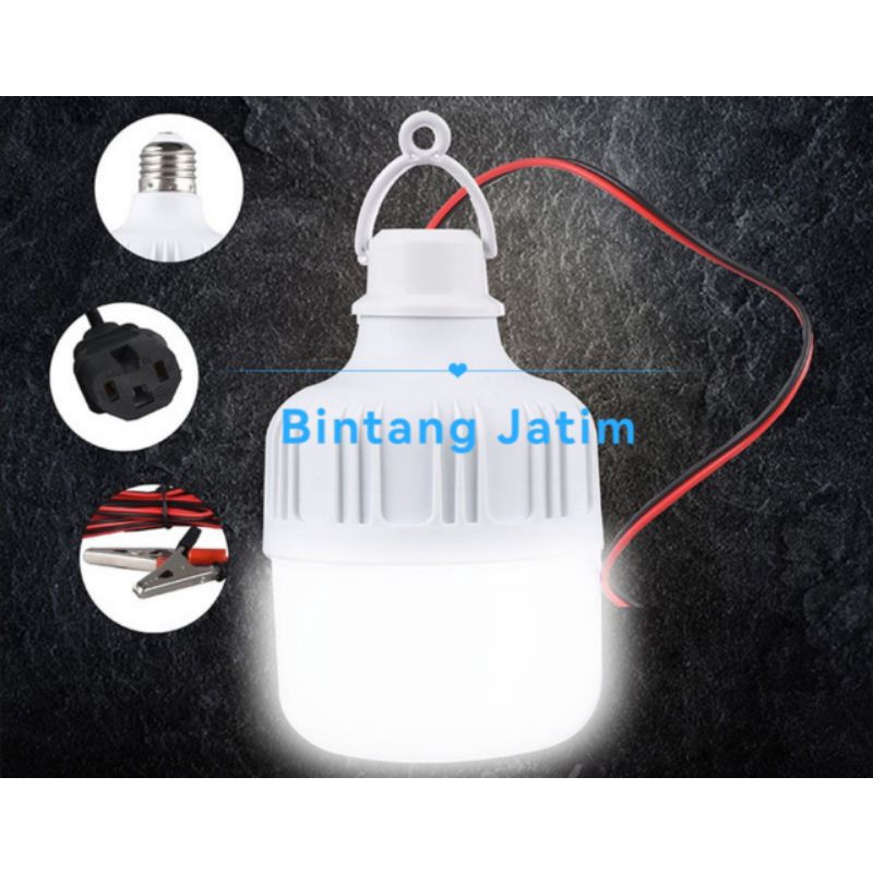 Jual Lampu Bohlam Led Dc 12V Jepit Ke Aki Accu / Baterai 5W 10W 15W 20W 30W 40W | Shopee Indonesia