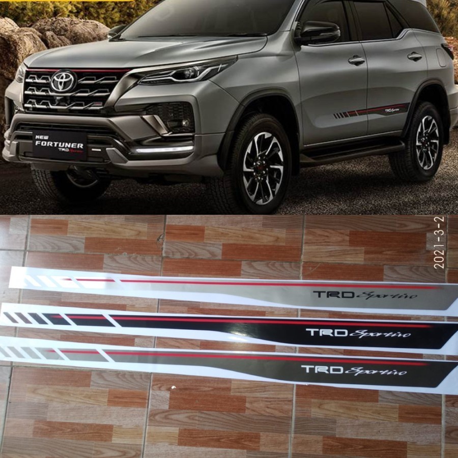 Jual Sticker / Stiker Body Samping Mobil All New Fortuner 2020 TRD ...