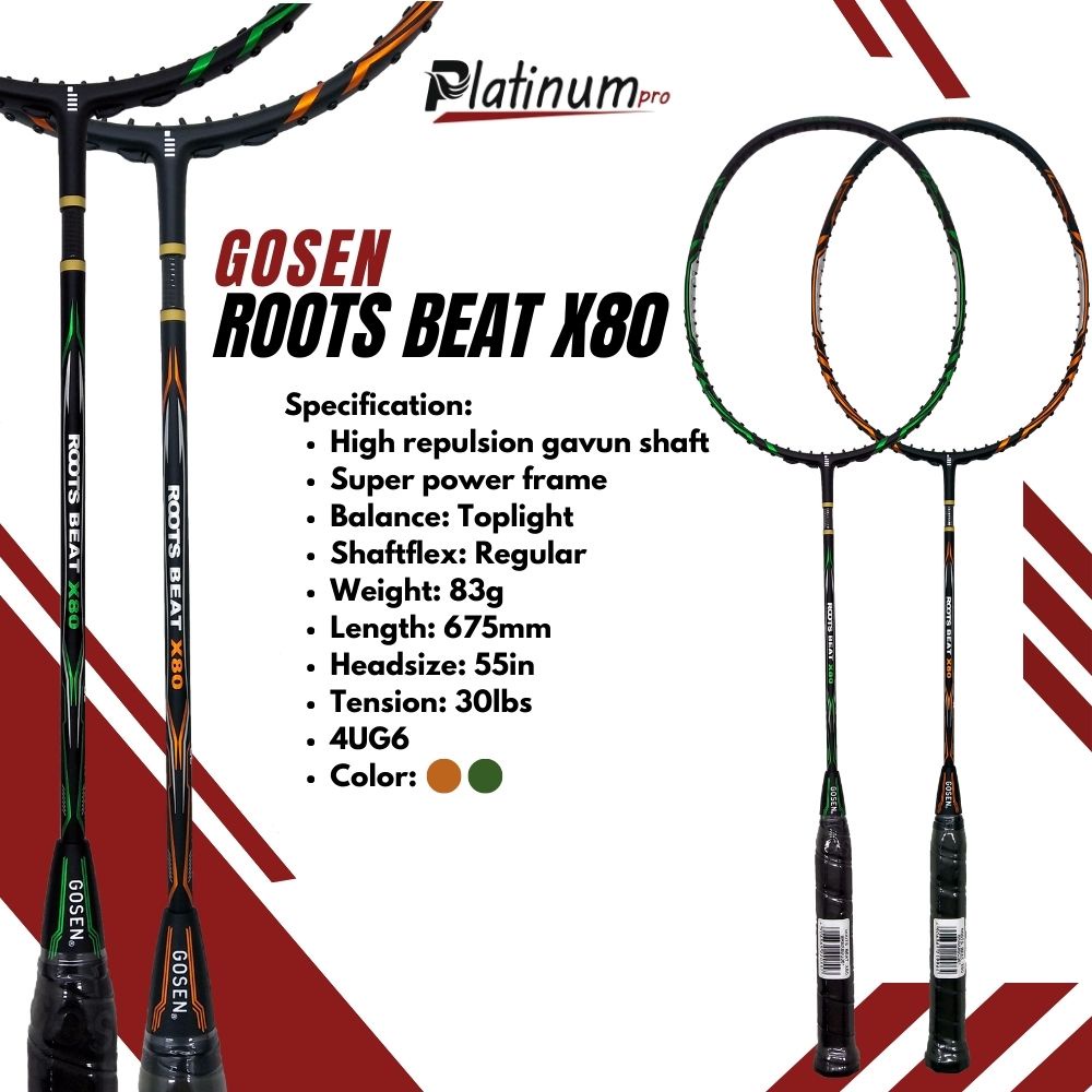 Jual Raket Badminton Gosen Roots Beats X80 | Shopee Indonesia