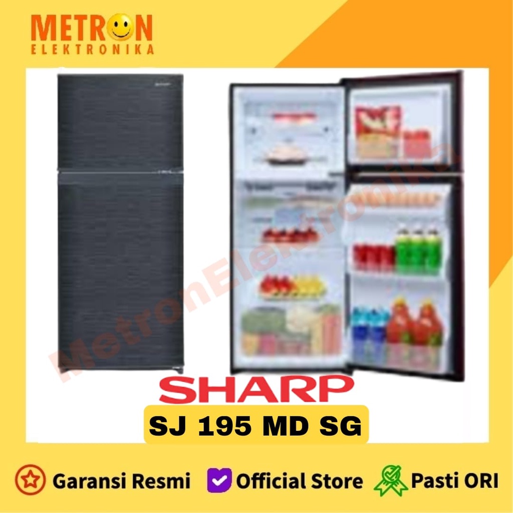 Jual SHARP SJ 195 MD SG / LEMARI ES 2 PINTU SILVER GREY 160 LITER ...