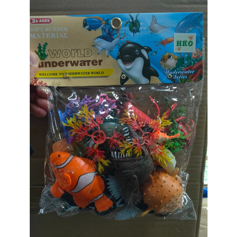 Jual Mainan Karet Figure Binatang Laut Karet Underwater World Ikan Nemo ...