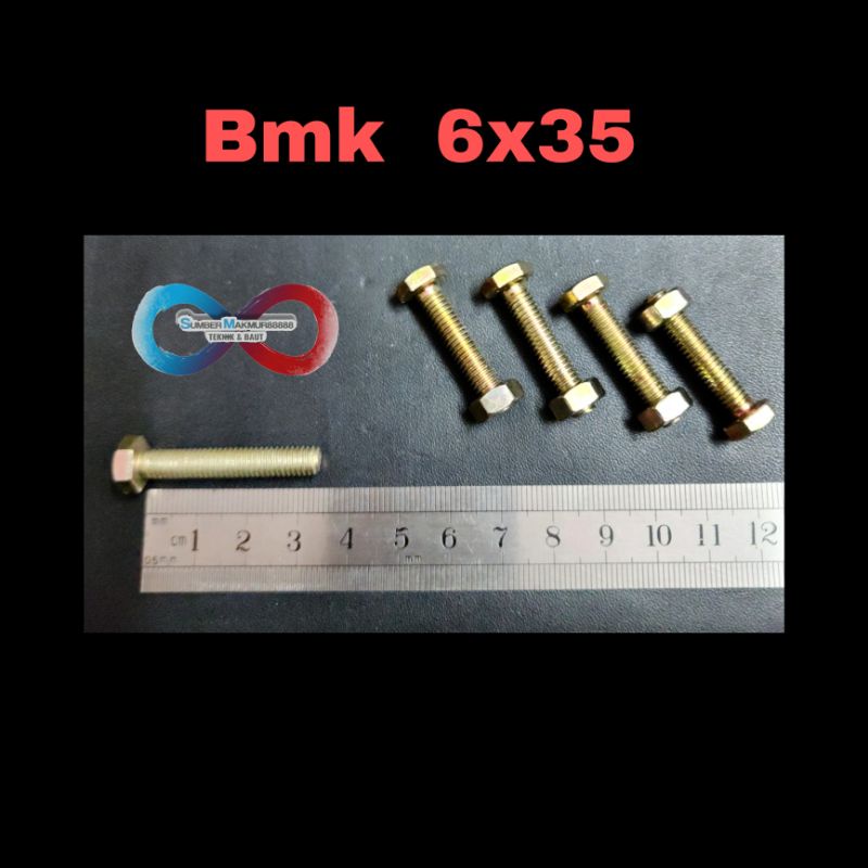 Jual baut mur kuning / bmk M 6×35 | Shopee Indonesia