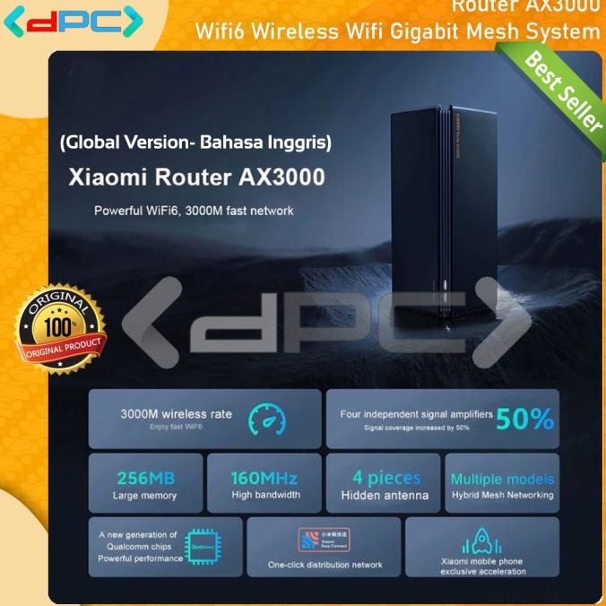 Jual Xiaomi Router Ax3000 Wifi6 Wireless Wifi Gigabit Mesh System V ...