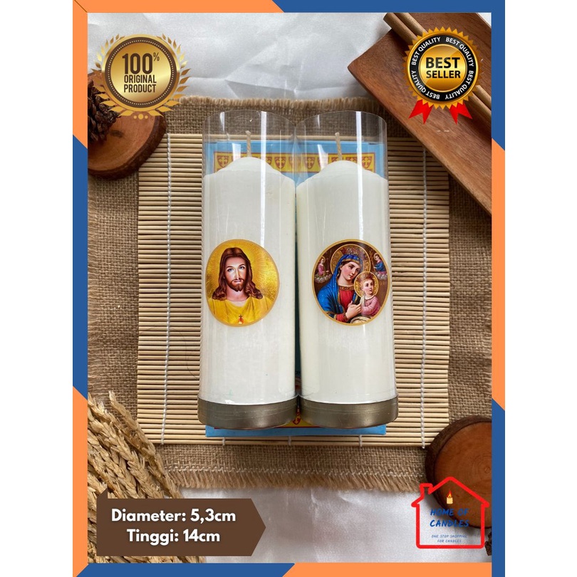 Jual Lilin Doa Misa Altar / Lilin Ibadah Rohani Yesus Maria Pillar M5 ...