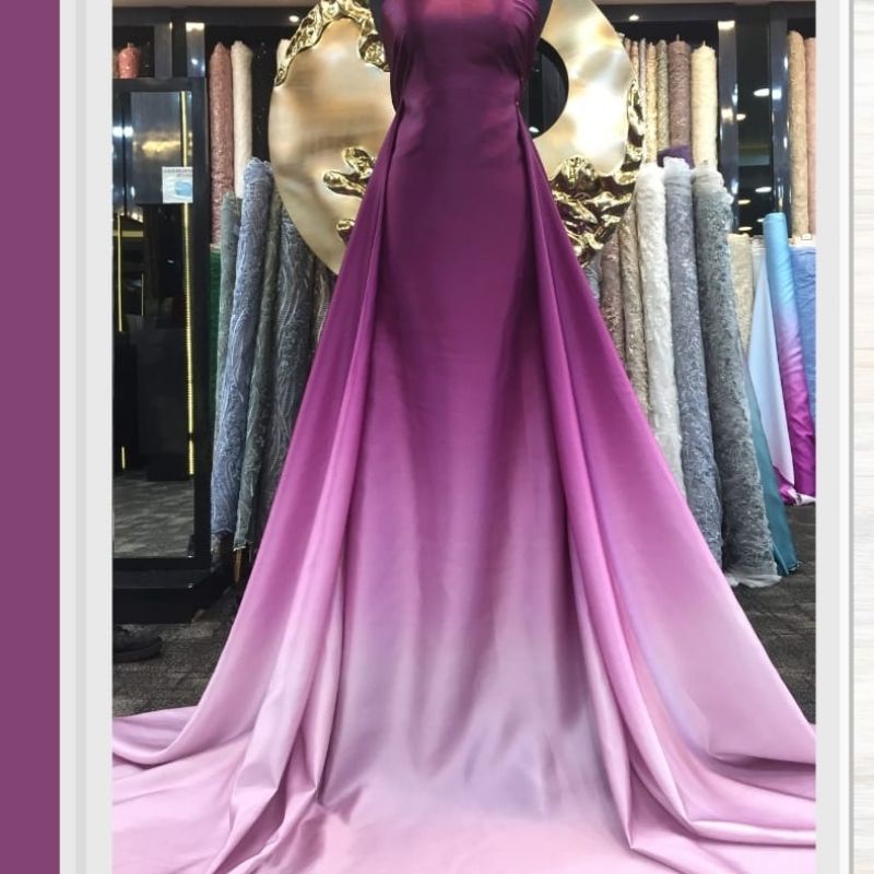 Jual BAHAN KAIN SATIN SILK GRADASI/SATIN OMBRE/KAIN SATEN GRADASI/SATEN ...