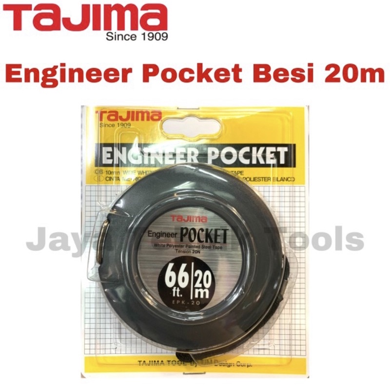 Jual Meteran Tajima 20 Meter Pocket Engineer Besi Polyester | Shopee Indonesia