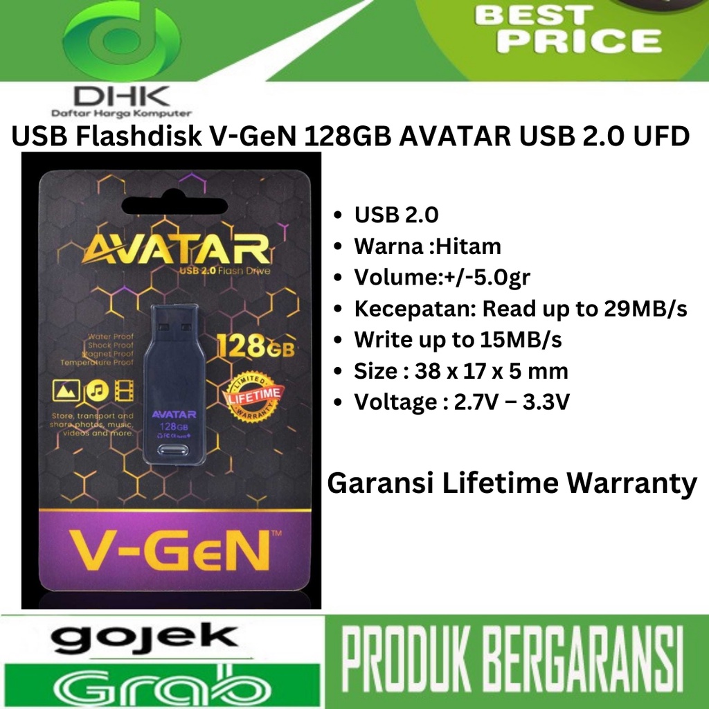 Jual USB Flashdisk V-GeN 128GB AVATAR USB 2.0 UFD | Shopee Indonesia