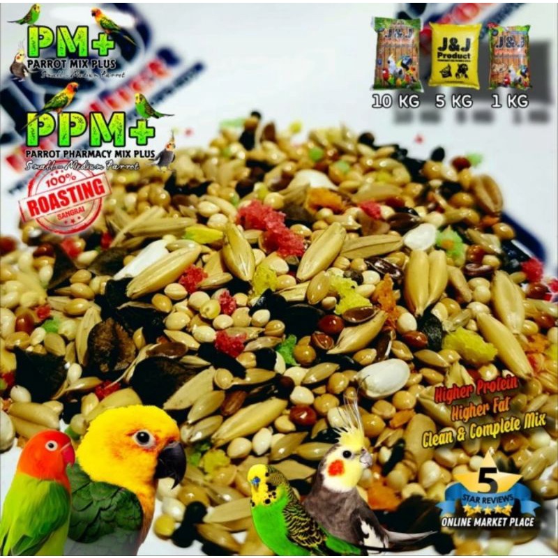 Jual PAKAN J&J PPM+ DAN PM+ 1KG MAKANAN BURUNG LOVEBIRD PARKIT FLAK ...