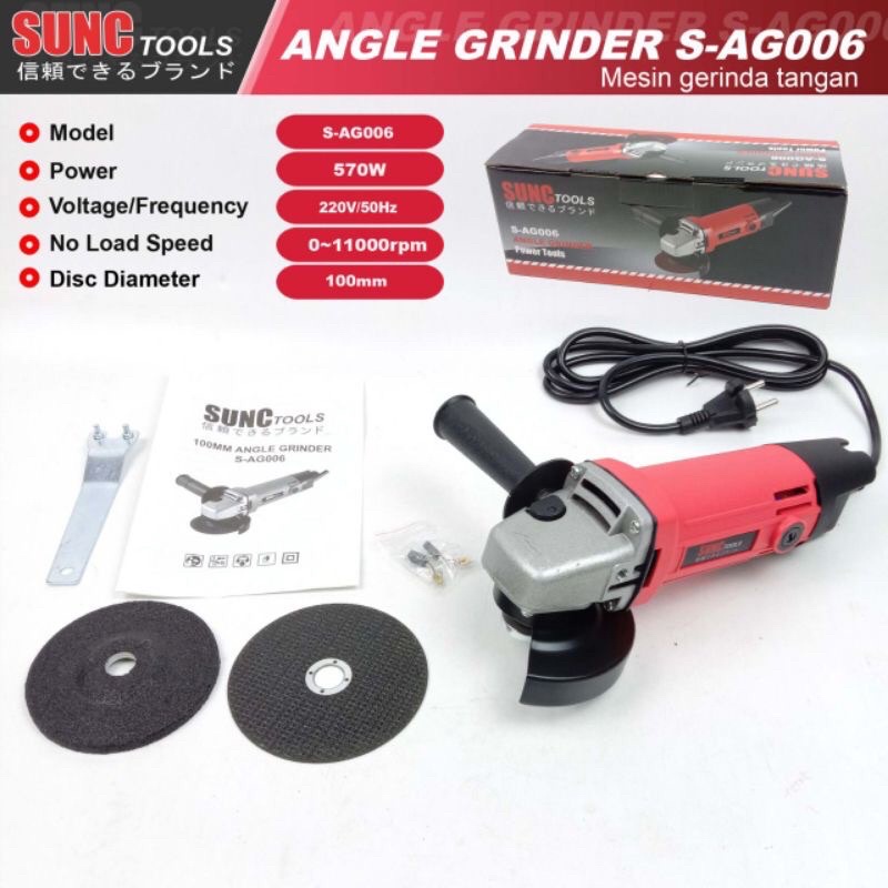 Jual Mesin Gerinda Tangan Gurinda Grinda Angle Grinder SUNC TOOLS by JLD | Shopee Indonesia