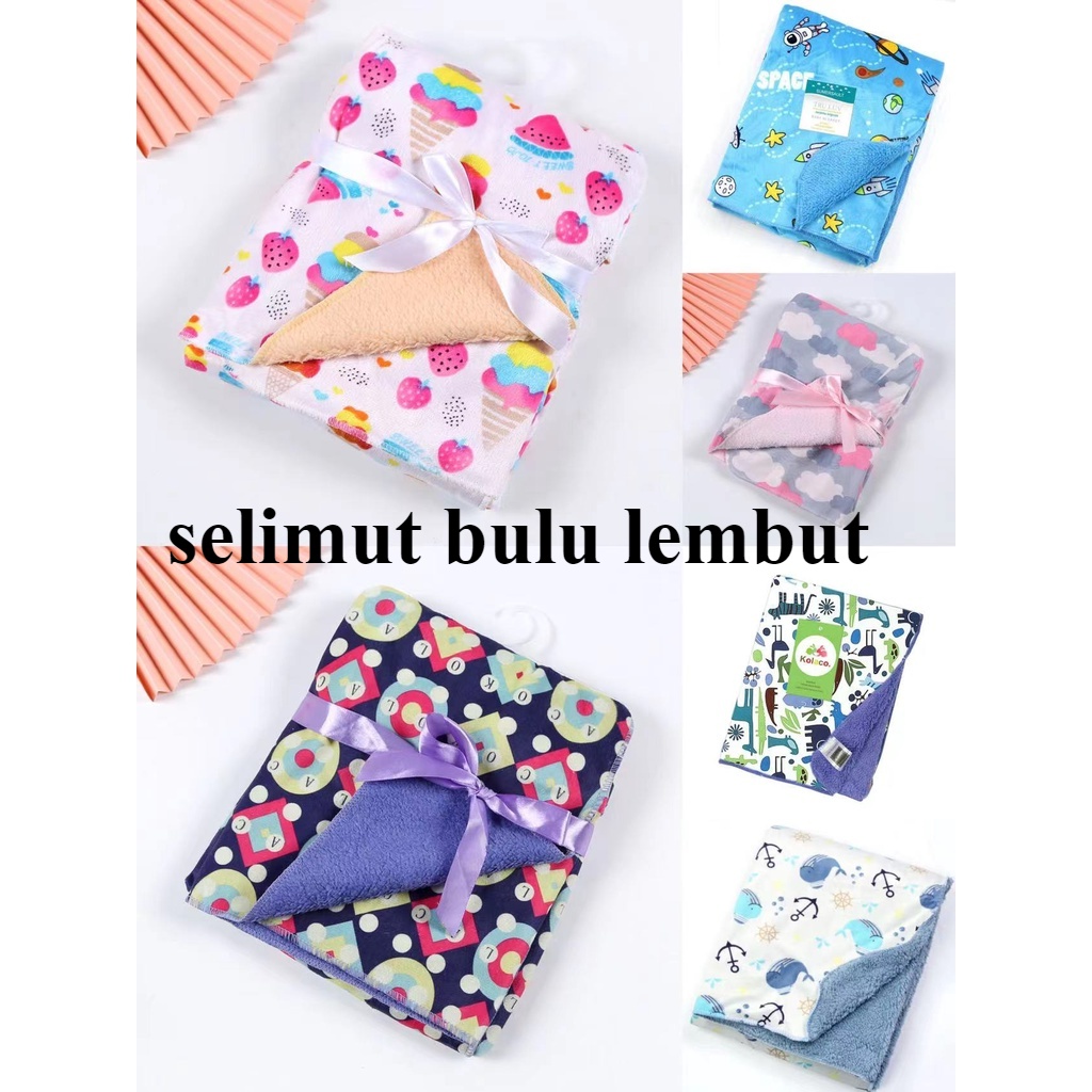 Jual cod selimut bayi double layer polyester baby blanket selimut bulu ...