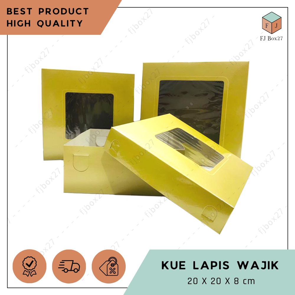 Jual (10 pcs) BOX KUE LAPIS WAJIK DUPLEK 20X20X8 CM / DUS KUE LAPIS ...
