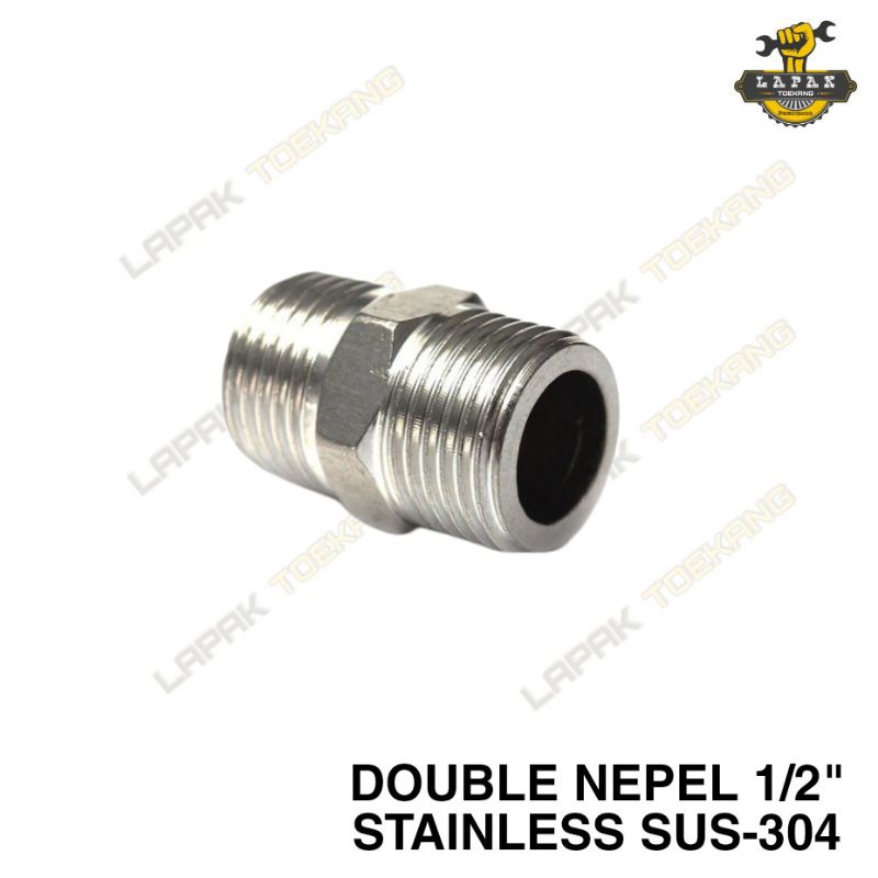 Jual Double Nepel Neple Stainless 1/2 x 1/2 Inch FS01 | Shopee Indonesia