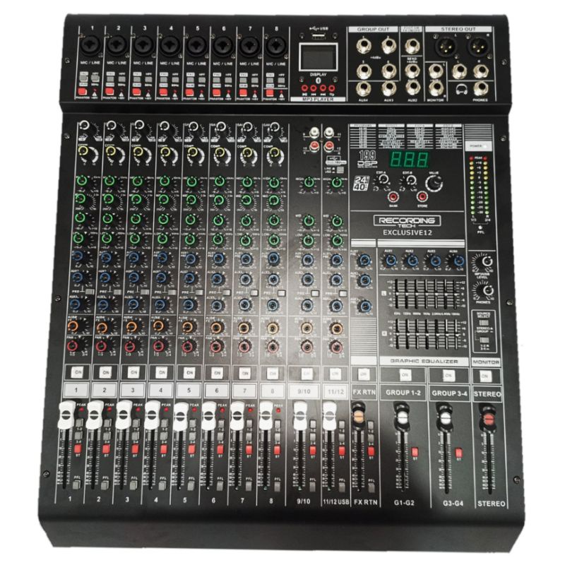 Jual Recording Tech EXCLUSIVE12 - Professional 12 Channel Mixer with ...