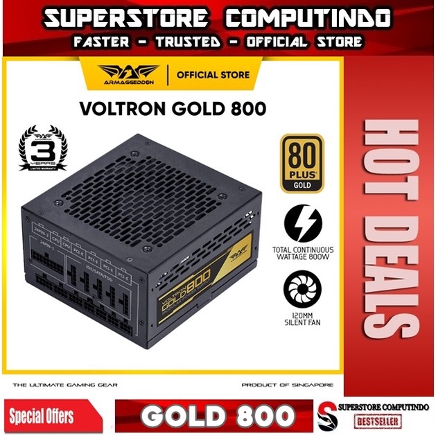 Jual Power Supply Armaggeddon Voltron Gold 800 Modular PSU 80+ Gold | Shopee Indonesia