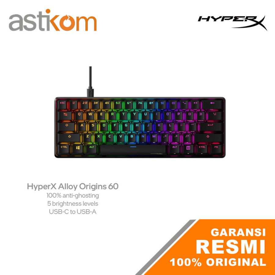 Jual HyperX Alloy Origins 60 RGB TKL Mechanical Gaming Keyboard ...