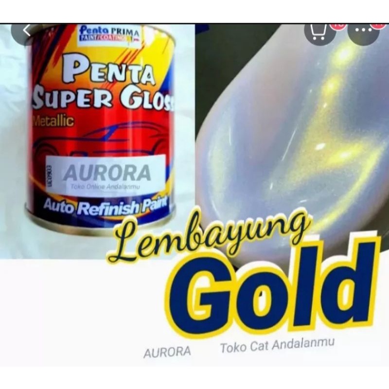 Jual CAT LEMBAYUNG MUTIARA GOLD PENTA GLOSS CAT MOBIL MOTOR | Shopee Indonesia