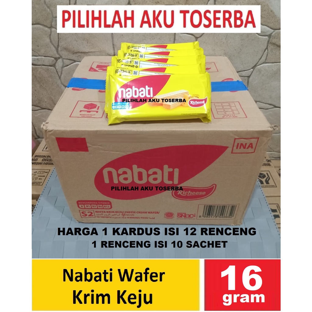 Jual Richeese Nabati Wafer Keju 16 gr - ( HARGA 1 DUS ISI 12 RENCENG ...