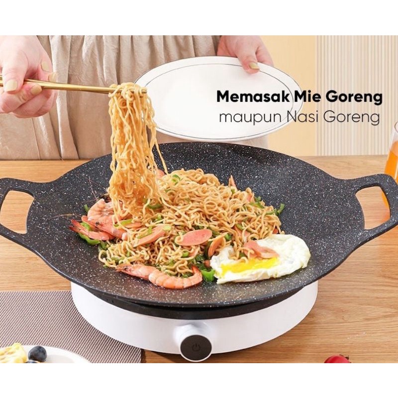 Jual Grill Pan Korean Alat Panggung Daging Panci BBQ Non Stik | Shopee ...