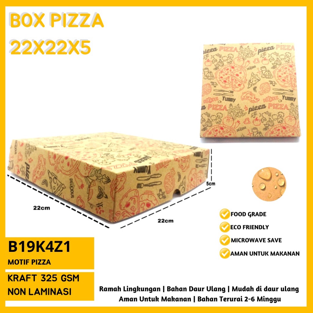 Jual Box Pizza Dus Pizza Motif Kotak Pizza B19K4Z1-22x22x5-Laminated ...