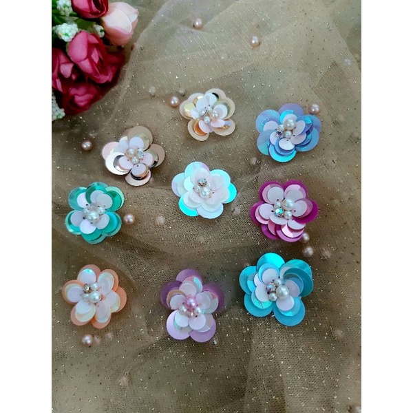 Jual aplikasi bunga payet kebaya mutiara | Shopee Indonesia
