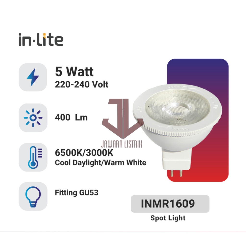 Jual IN-LITE INLITE LAMPU SPOTLIGHT LED 5 WATT MR16 INMR1609 | Shopee ...