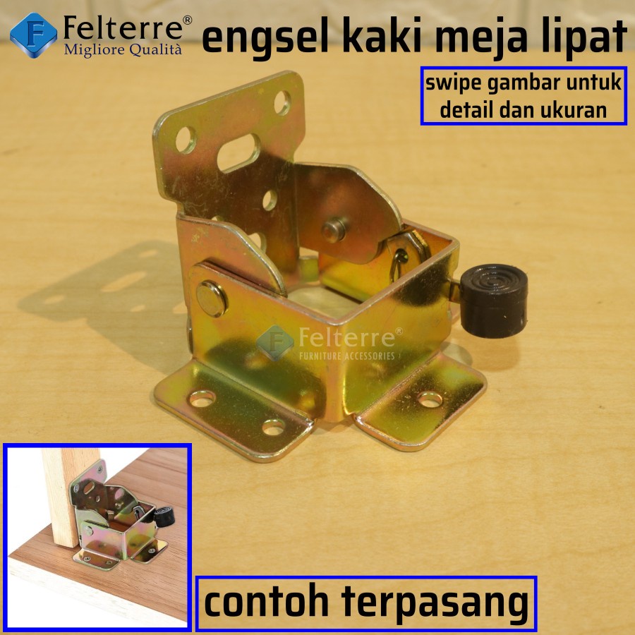 Jual engsel kaki meja lipat FELTERRE | bracket siku pencet tekan 90 ...
