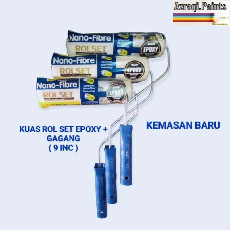 Jual KUAS ROLSET ( 9 INC ) BESAR MINYAK EPOXY + GAGANG | Shopee Indonesia
