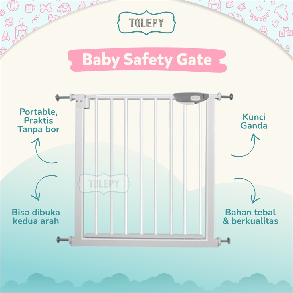 Jual Pagar Bayi Baby Safety Gate Pembatas Pintu Pagar Pengaman Bayi ...