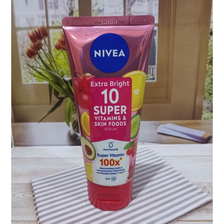 Jual Nivea Extra Bright Body Serum 10 Super Vitamins & Skin Foods 180ml ...