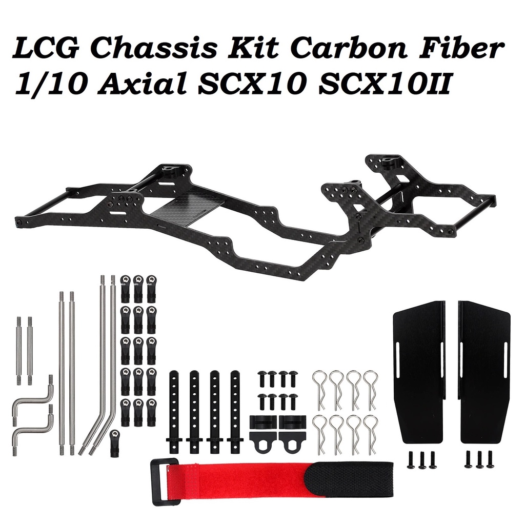 Jual LCG Chassis Kit Carbon Fiber 1/10 Axial SCX10 SCX10II 90046 RC Crawler Car Adventure INJORA ...