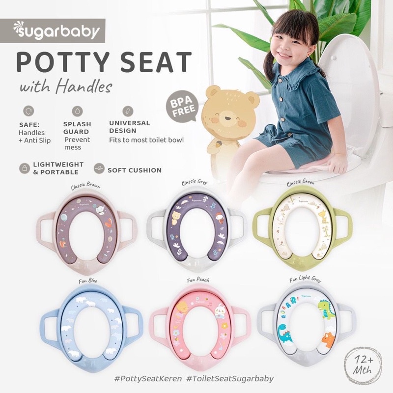 Jual Sugar Baby Potty Seat with Handles & Splash Guard Sugarbaby Potty ...