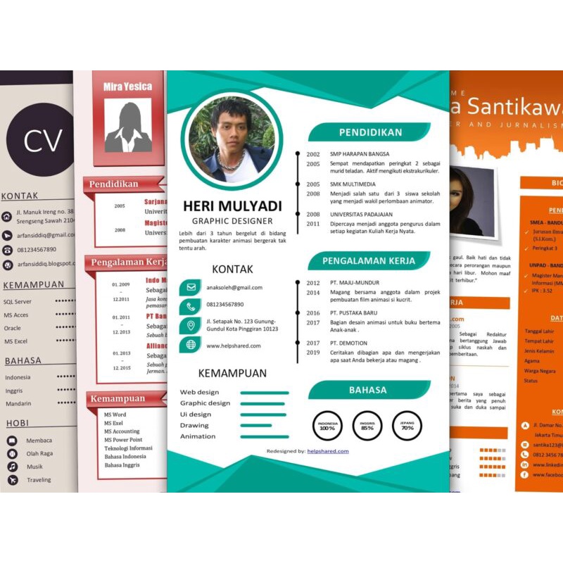 Jual Jasa Pembuatan CV / Curriculum Vitae | Desain CV | Lamaran Kerja - DESAIN TERPOPULER ...
