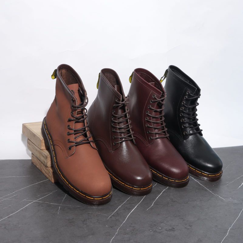 Jual Sepatu boots pria wanita sepatu couple kulit asli sepatu boots ...