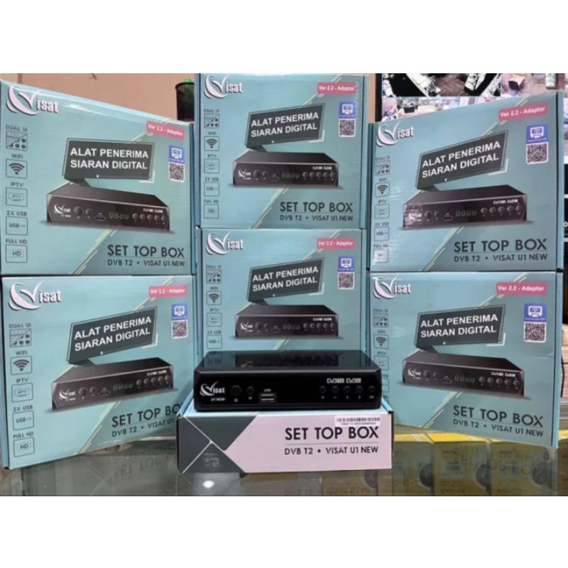Jual SET TOP BOX DVB - T2 VISAT - U1 NEW 2022 Ver 22 - FULL HD WIFI | Shopee Indonesia