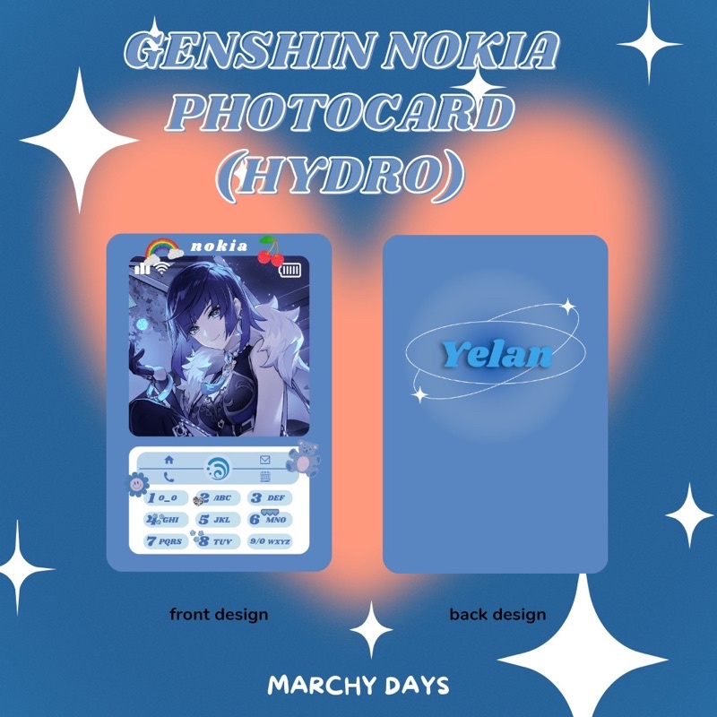 Jual Genshin impact photocard Nokia hydro version (yelan nilou kokomi ...