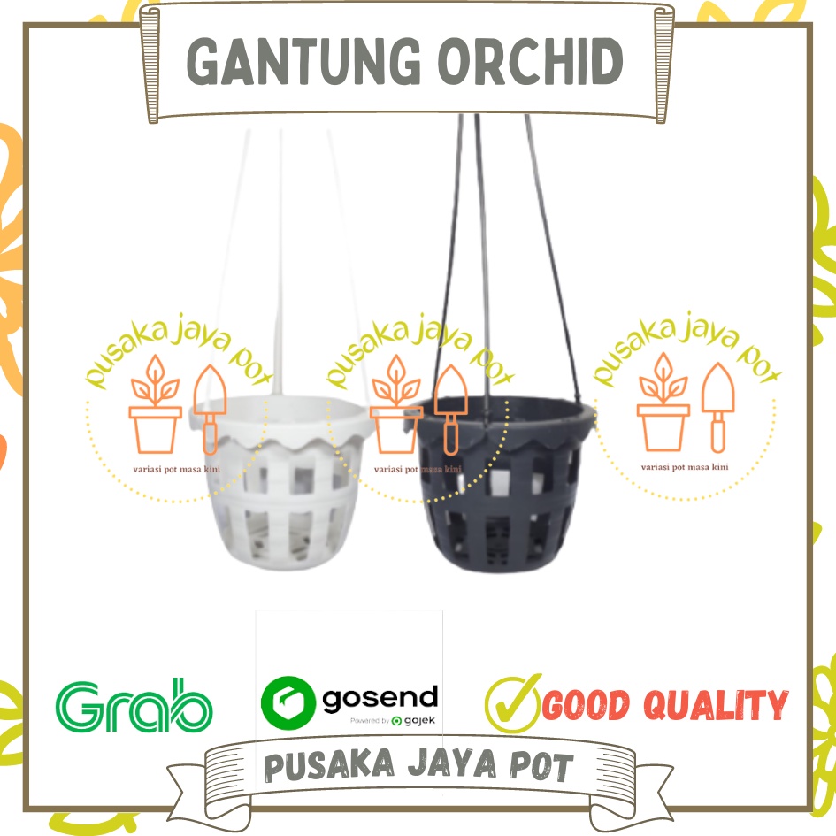 Jual Pot Gantung Anggrek Orchid 10cm Putih Hitam Pot Anggrek Murah Bkn ...