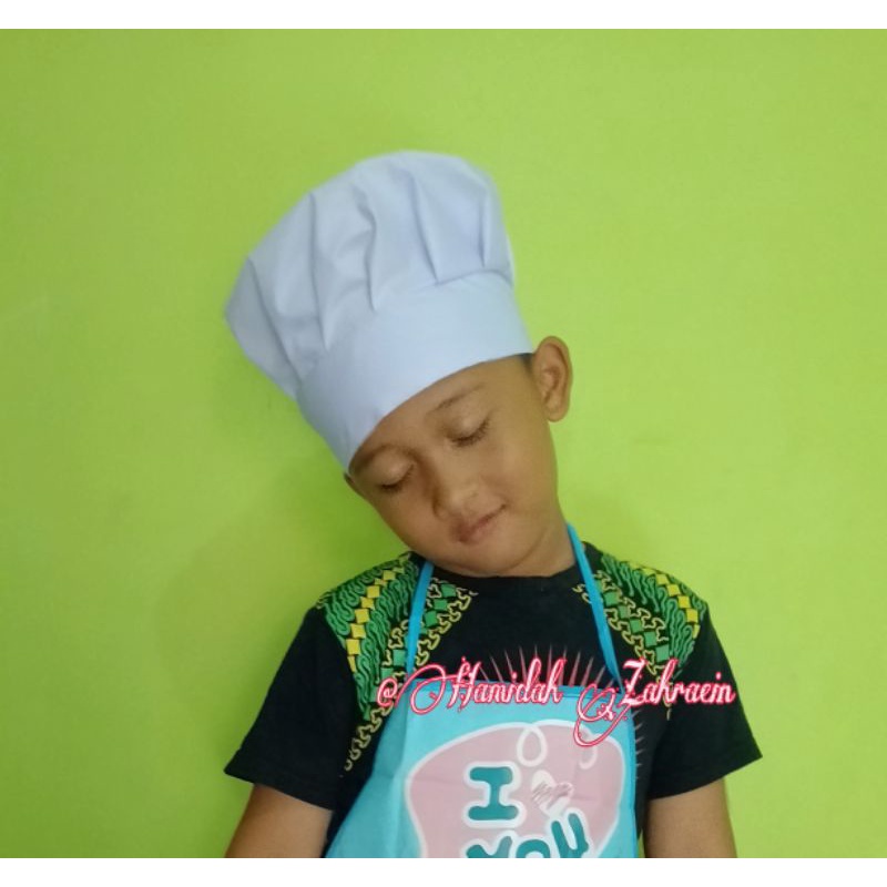 Jual TOPI KOKI CHEFF ANAK COTTON PUTIH BERSIH PREMIUM POLI PE UNTUK ...