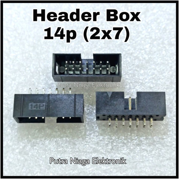 Jual Header Box 14p IDC Male 14pin Socket JTAG (2x7) Soket PCB 14 Pin ...