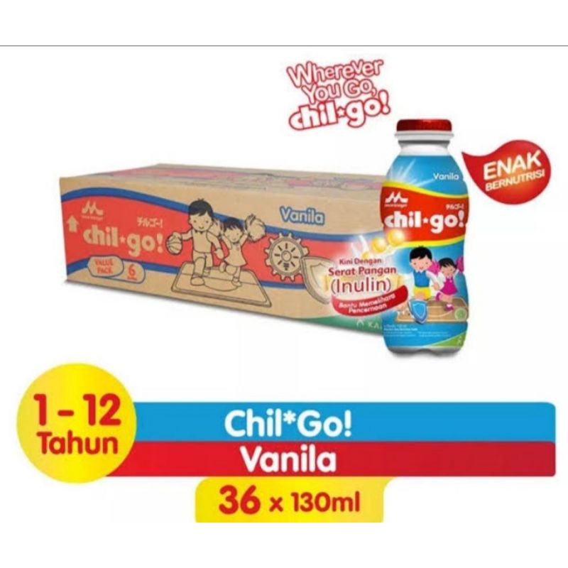 Jual MORINAGA CHIL-GO Vanila Botol 130ml (1Dus isi 36pcs) | Shopee ...