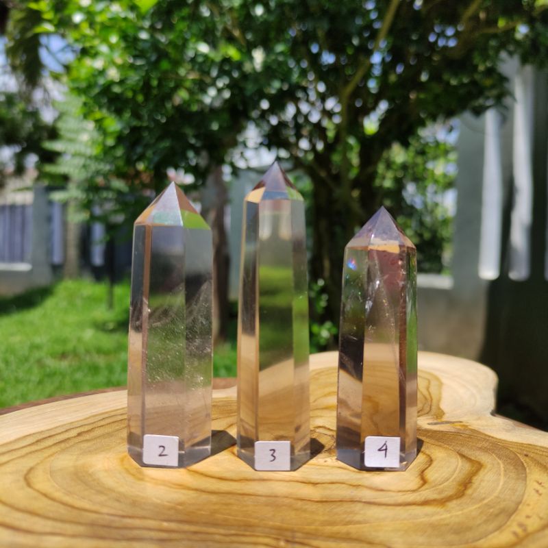 Jual Smoky Quartz Natural Crystal Healing Stone Point Tower | Shopee ...