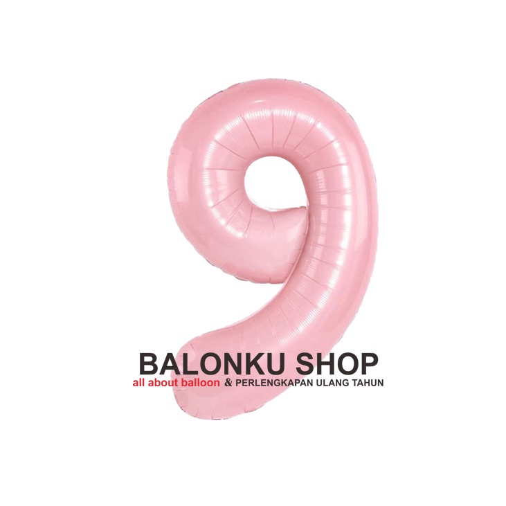 Jual Balon Foil Angka Jumbo Pink Pastel 80 Cm / Balon Angka Jumbo 80cm ...